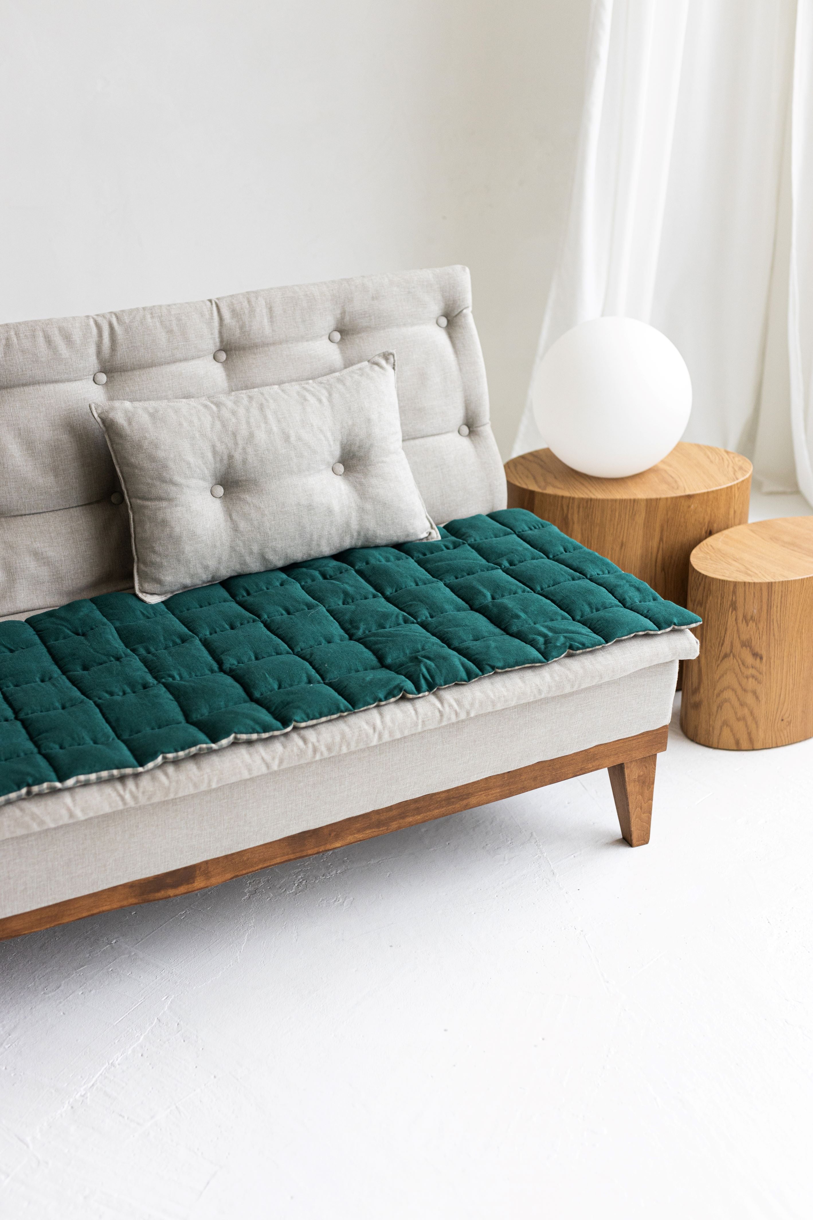 Two-sided Linen Couch Seat Mat – Sand Snow Linen
