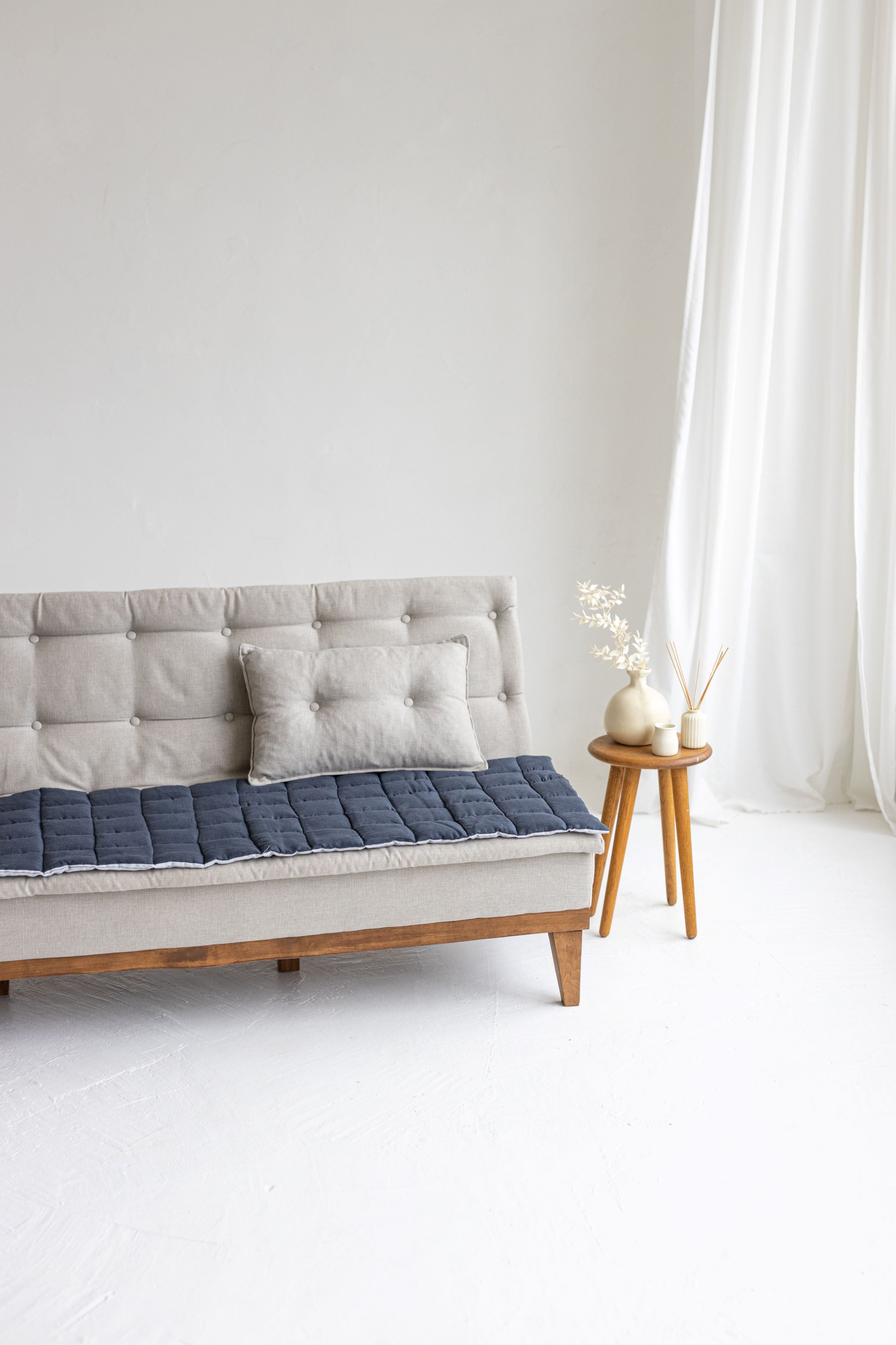 Two-sided Linen Couch Seat Mat – Sand Snow Linen