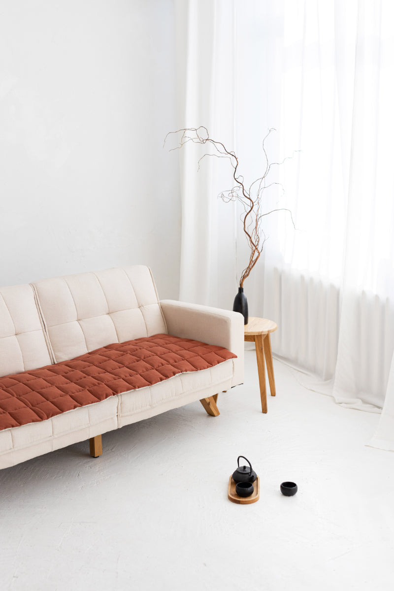 Two-sided Linen Couch Seat Mat – Sand Snow Linen