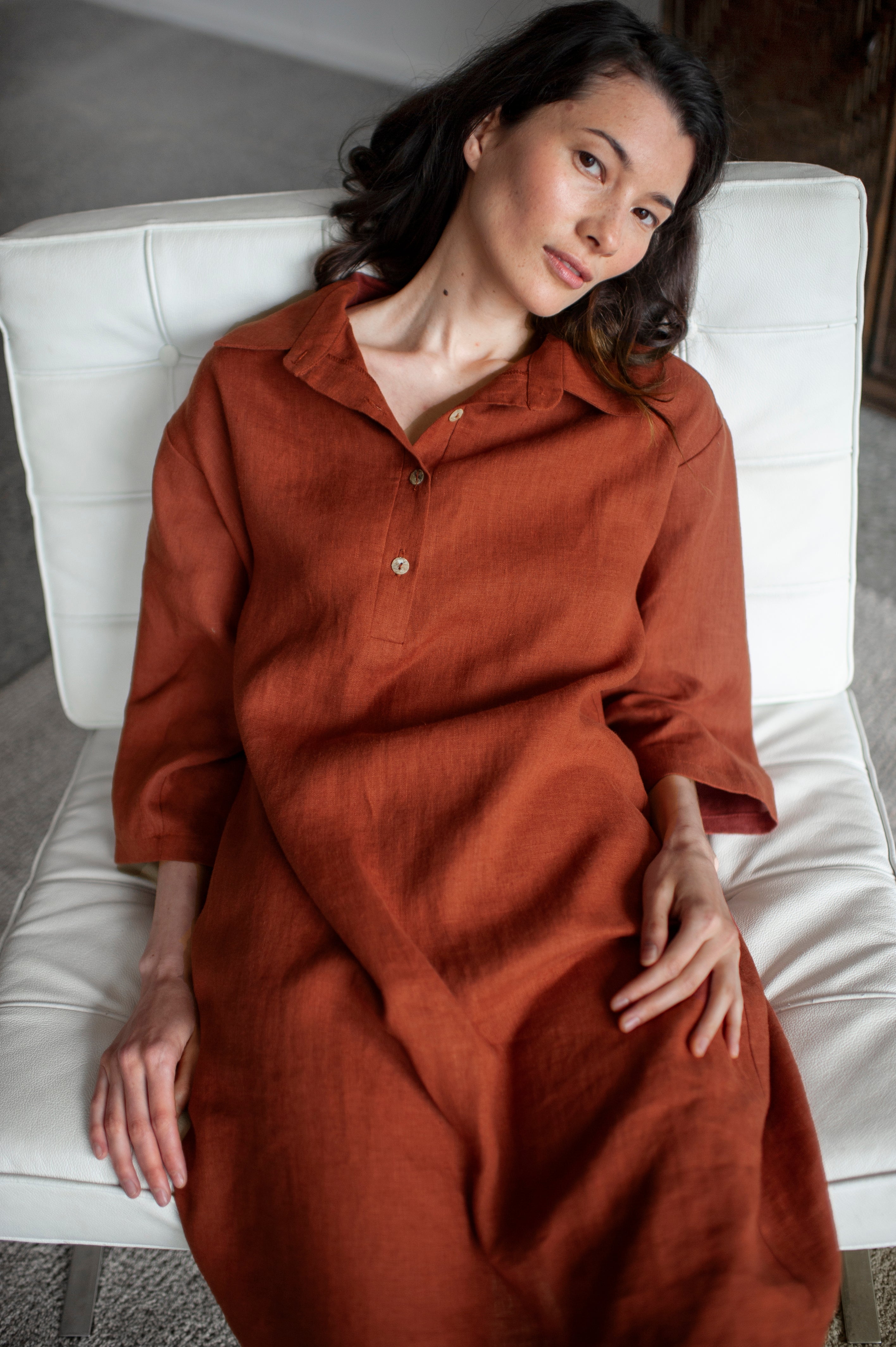 Natural Light Linen Shirt Dress – Sand Snow Linen