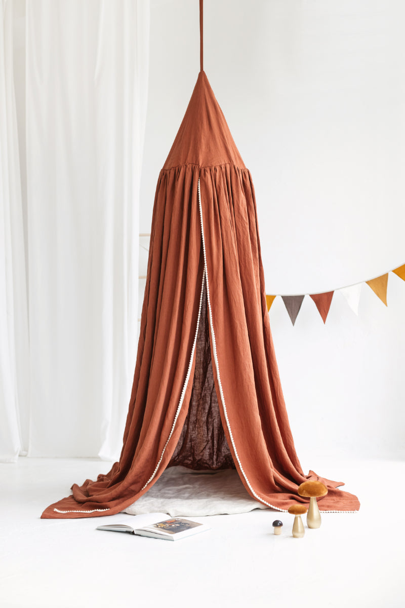 Rusty Linen Canopy | SAND SNOW LINEN – Sand Snow Linen