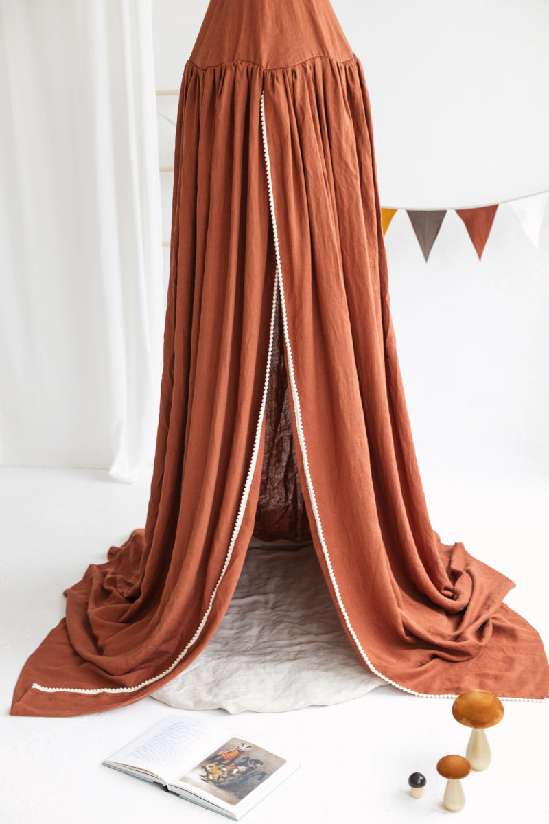 Rusty Linen Canopy | SAND SNOW LINEN – Sand Snow Linen