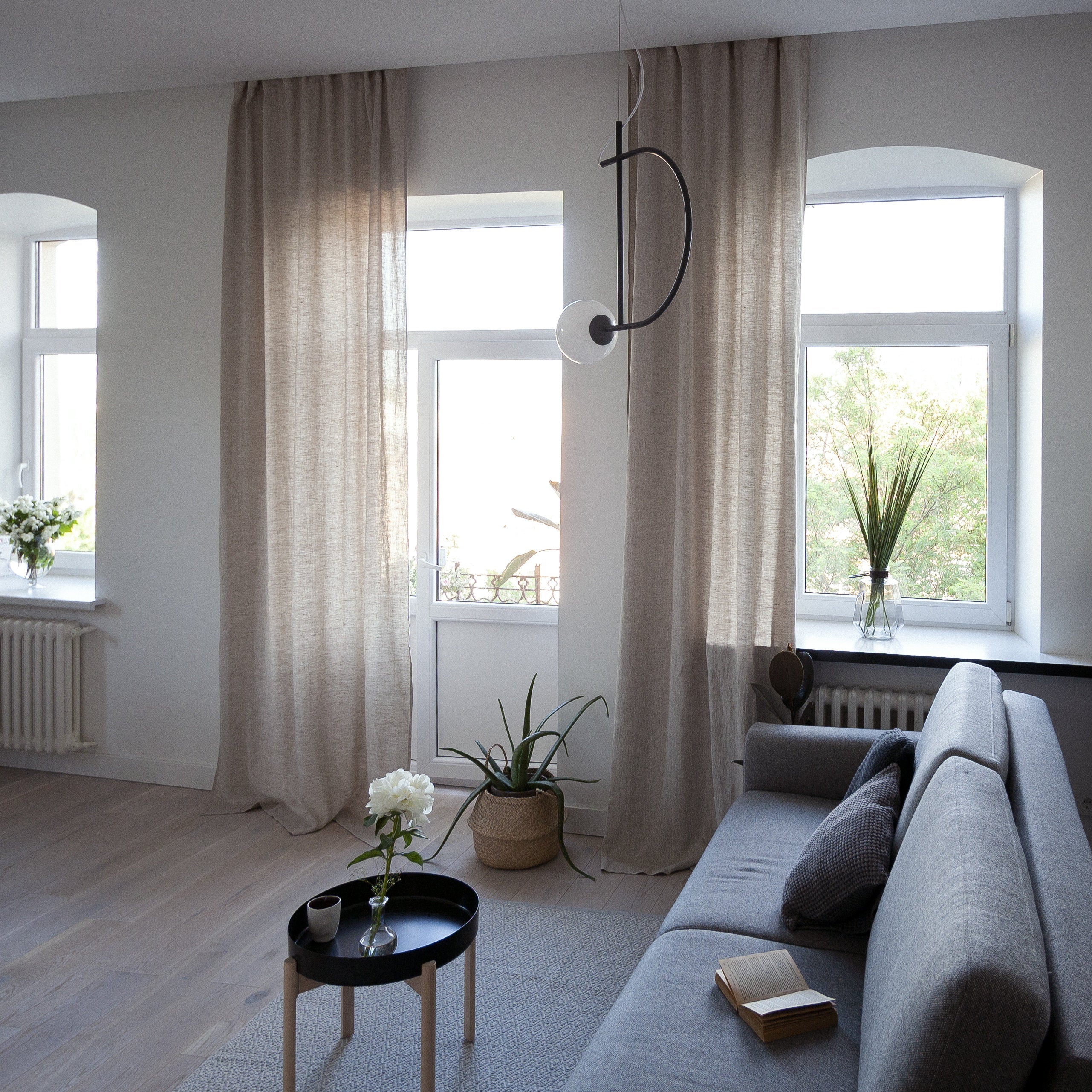 Natural Light Linen Curtain – Sand Snow Linen