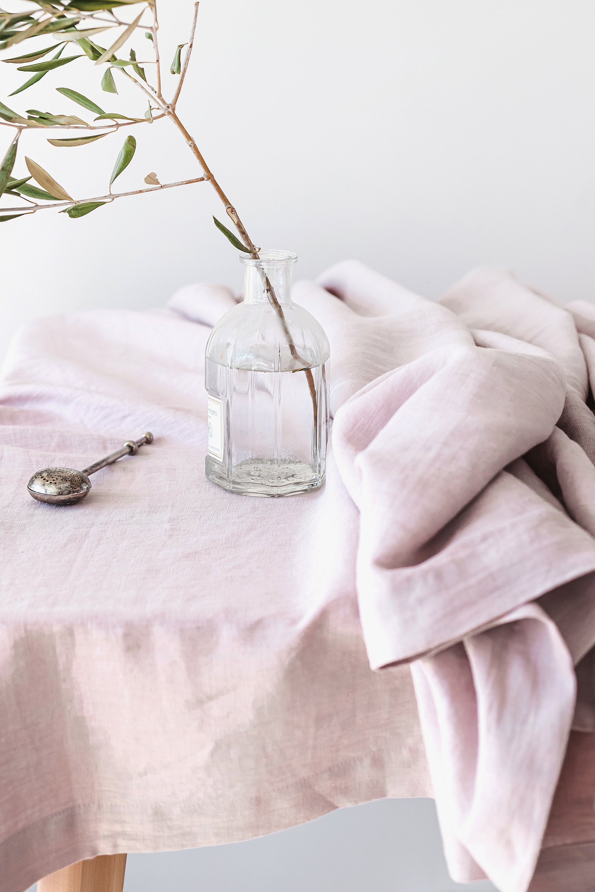 Pastel Pink Linen Tablecloth – Sand Snow Linen